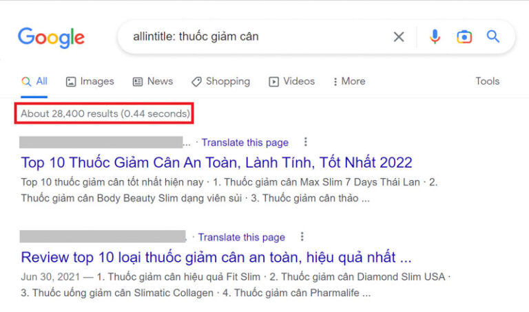 Allintitle là gì? Cách dùng allintitle phân tích từ khóa SEO